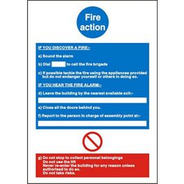 Fire Action Sign